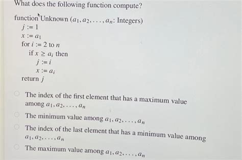 solved what does the following function compute function