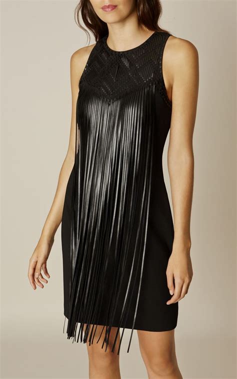 Karen Millen Black Fringe Mini Dress Black Fashion Clothes Dresses