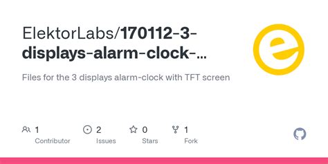 Github Elektorlabs170112 3 Displays Alarm Clock With Tft Screen