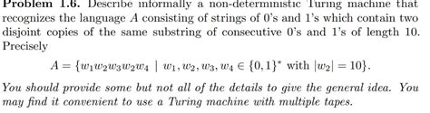 Solved Problem 16 Describe Informally Non Deterministic Turing