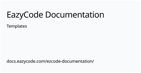 bubble templates eazycode documentation