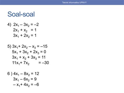 sistem persamaan linear non homogen matriks ppt