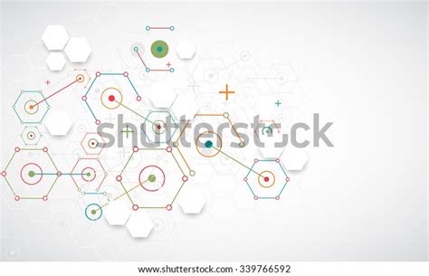 Abstract Technology Hexagonal Background Connection Structure Stock Vector Royalty Free 339766592