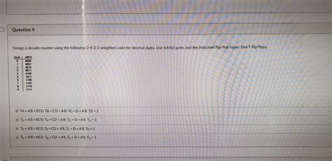 Solved Question 9 Design A Decade Counter Using The