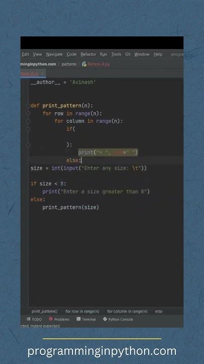 Python Program To Print Pattern Of Letter X Pattern Programming Coding Codingpatterns