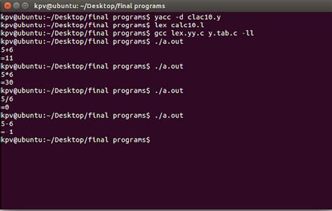 Cskecode Yacc To Evaluate An Expression Simple Calculator Program For Addition And Subtraction