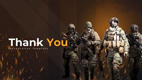 Army Theme Thank You Powerpoint Template Slidekit