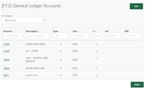 Add A General Ledger Account New Back Office
