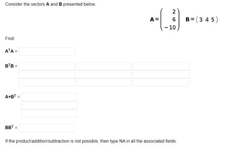 Solved Consider The Vectors A And B Presented Below A A Chegg