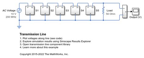 transmission line matlab and simulink