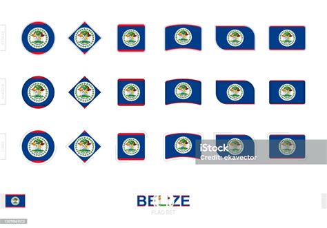 벨리즈 플래그 세트 세 가지 다른 효과 벨리즈의 간단한 플래그 0명에 대한 스톡 벡터 아트 및 기타 이미지 0명 고급 그림자 Istock