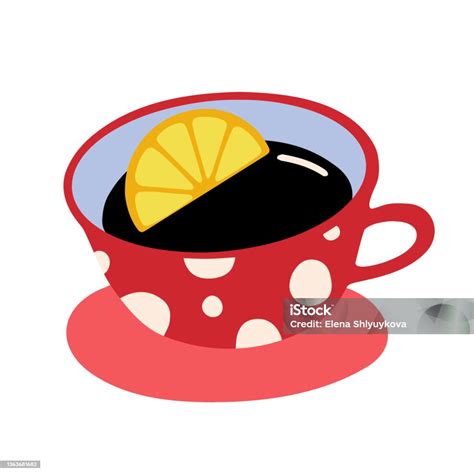 Tasse Tee Mit Zitrone Isoliert Auf Weißem Hintergrund Flache