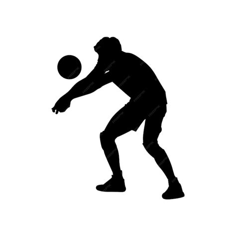 배구 선수 실루 터 디자인 프리미엄 벡터