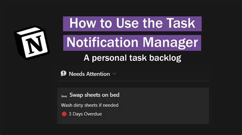 How To Use The Task Notification Manager Free Template Youtube