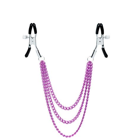 Зажимы на соски с фиолетовой тройной цепью купить с доставкой по выгодным ценам в интернет