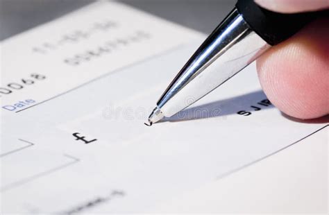 Signing A Money Cheque Stock Photo Image Of Amount Investment