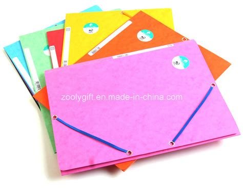 Flap Recycle Paper File Folder With Elastic Band Closure Kraft File And Kraft Ring Binder