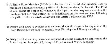 Solved C A Finite State Machine FSM Is To Be Used In A Chegg