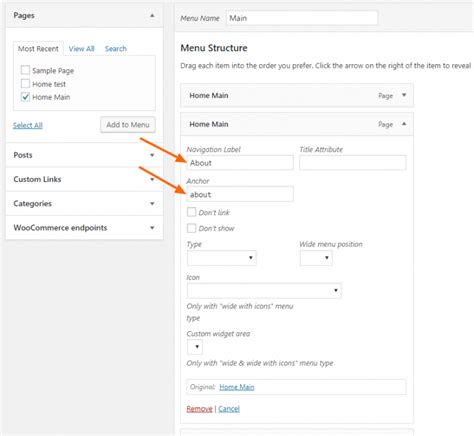 How To Add Menu Anchors Help Center