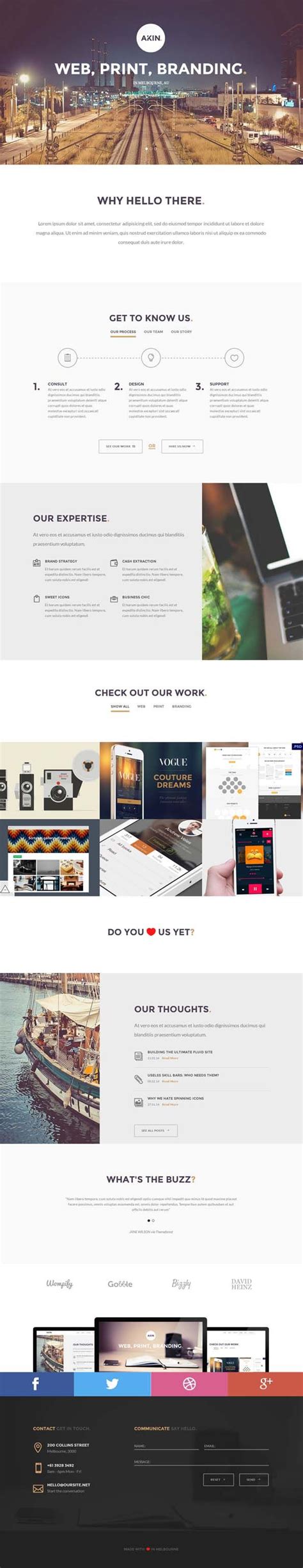 Akin One Page Responsive Html5 Template Html5templates
