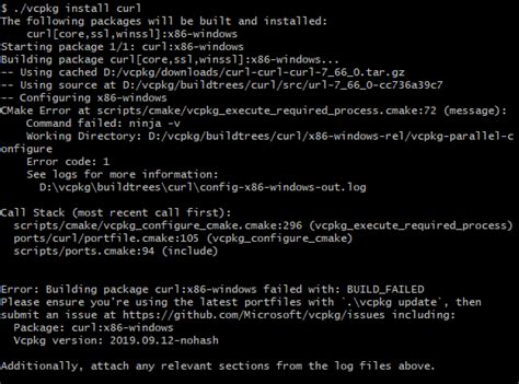 Curl Vcpkg Install Libcurl Error · Issue 9423 · Microsoftvcpkg · Github