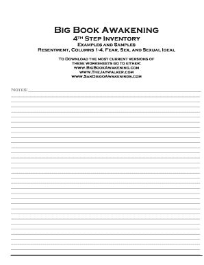 Joe And Charlie 4th Step Worksheet