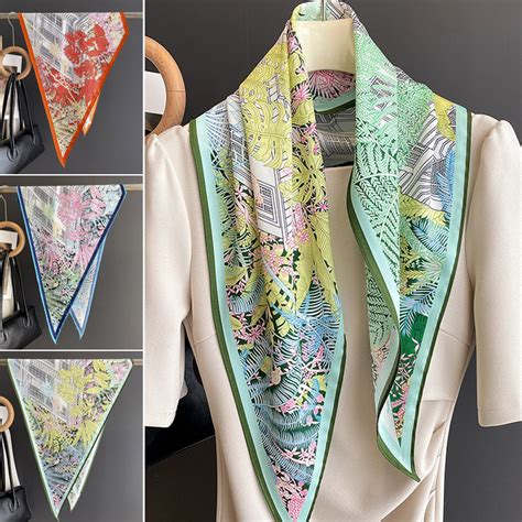 플랜트무늬 여성패션 선물 봄 여름 가을 고급 스카프 온채널