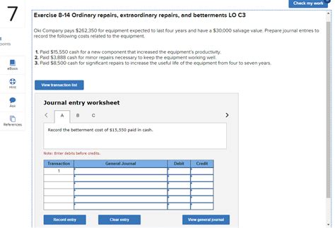 solved check my work 7 exercise 8 14 ordinary repairs