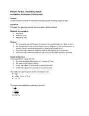 Physics Formal Laboratory Report Docx Physics Formal Laboratory Report Investigation Human