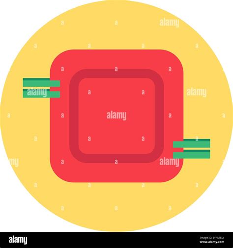Processor Round Sticker Microchip Microprocessor Design Abstract Techno Circle Icon For