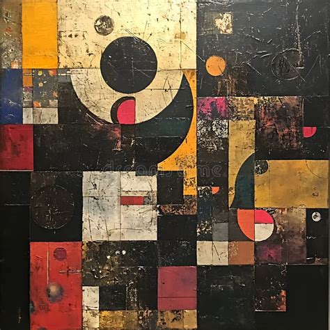 Abstract Geometric Artwork Featuring Bold Colors And Dynamic Shapes On