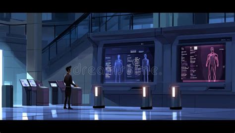 Engaging In Dialogue A Person Interacts With A Robotic Ai Navigating