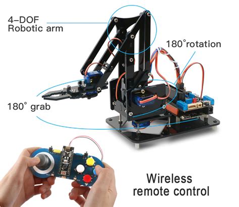 4dof Robotic Arm Wirelessly Controlled Kit For Self Assembly Kamami