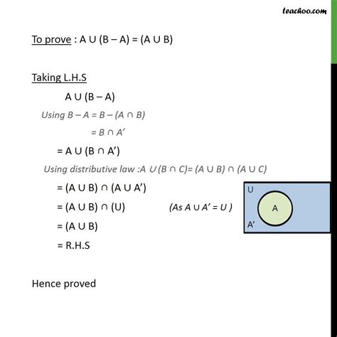 Misc Show That A A B U A B And A U B A A U B