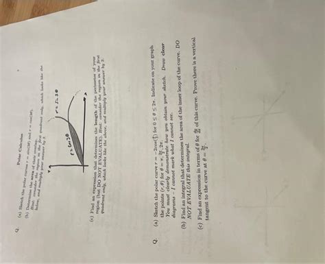 Solved Q Polar Calculus A Sketch The Polar Curves T B