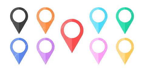 Premium Vector Set With Colored Pin Map Marker Icons Pointer On Map Location Place Vector