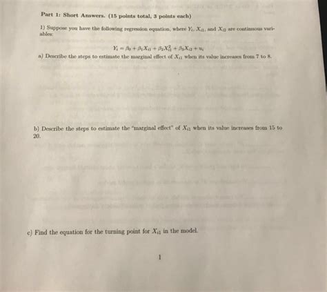 solved part 1 short answers 15 points total 3 points