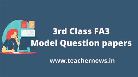 3rd Class FA 3 Model Question Papers 2023 FA3 Project Works Slip Test