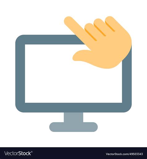 Interacting With The Desktop Screen By Clicking Vector Image