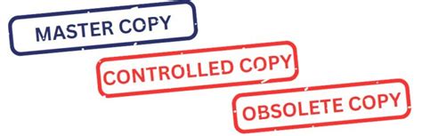 List Of Stamps Colors And Types Of Document Copies Master Controlled And Obsolete Copy
