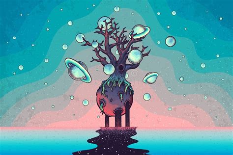 Tree And Moon Stock Vector Illustration Of Full Romance 7717871