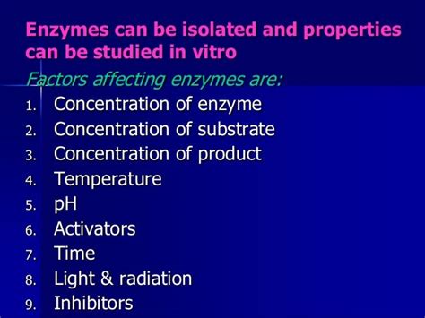 4 Factors Affecting Enzyme Action