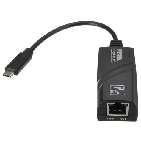 Type C Port To RJ Gigabit Ethernet LAN Network Cable USB Adapter Black SCLL In Computer