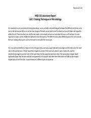 MCB 101 Laboratory Report Docx Annalyssa Crain MCB 101 Laboratory Report Lab 2 Staining