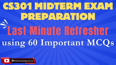 Cs301 Data Structures Midterm Exam Prep Last Minute Refresher 60 Important Mcqs Explained