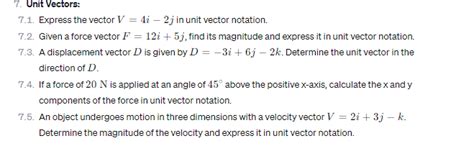 Solved Unit Vectors71 ﻿express The Vector V4i 2j ﻿in