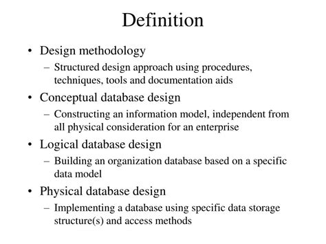 PPT Chapter Conceptual Logical Database Design Methodology PowerPoint Presentation