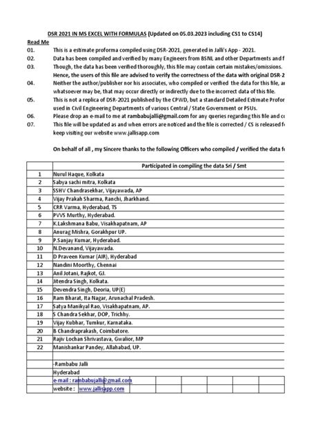 Dsr 2021 In Ms Excel Pdf