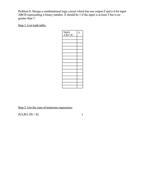 Solved Problem Design A Combinational Logic Circuit Which Chegg