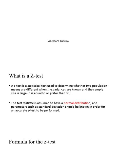 The Z Test And T Test Pdf Students T Test Normal Distribution